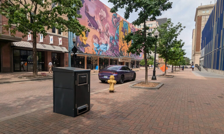 Downtown trash cans, smart bins, food waste & dumpster enclosures